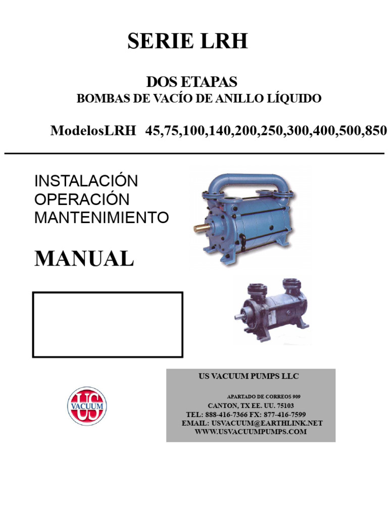 Manual de Bombas de Vacío LRH: Instalación y Mantenimiento | PDF ...