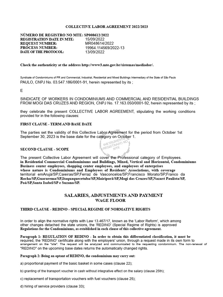 Collective Agreement 2022-2023 | PDF | Salary | Employment