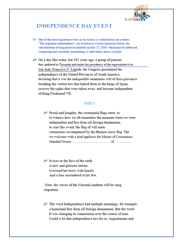 Argentine Independence Day Celebration | PDF | Argentina | Nation