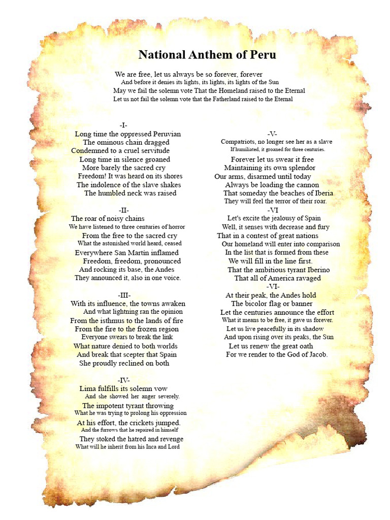 National Anthem of Peru, Ica and Andres Avelino | PDF