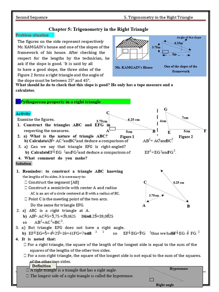 Chapter 5 Trigonometry in A Right Triangle | PDF | Triangle | Trigonometry