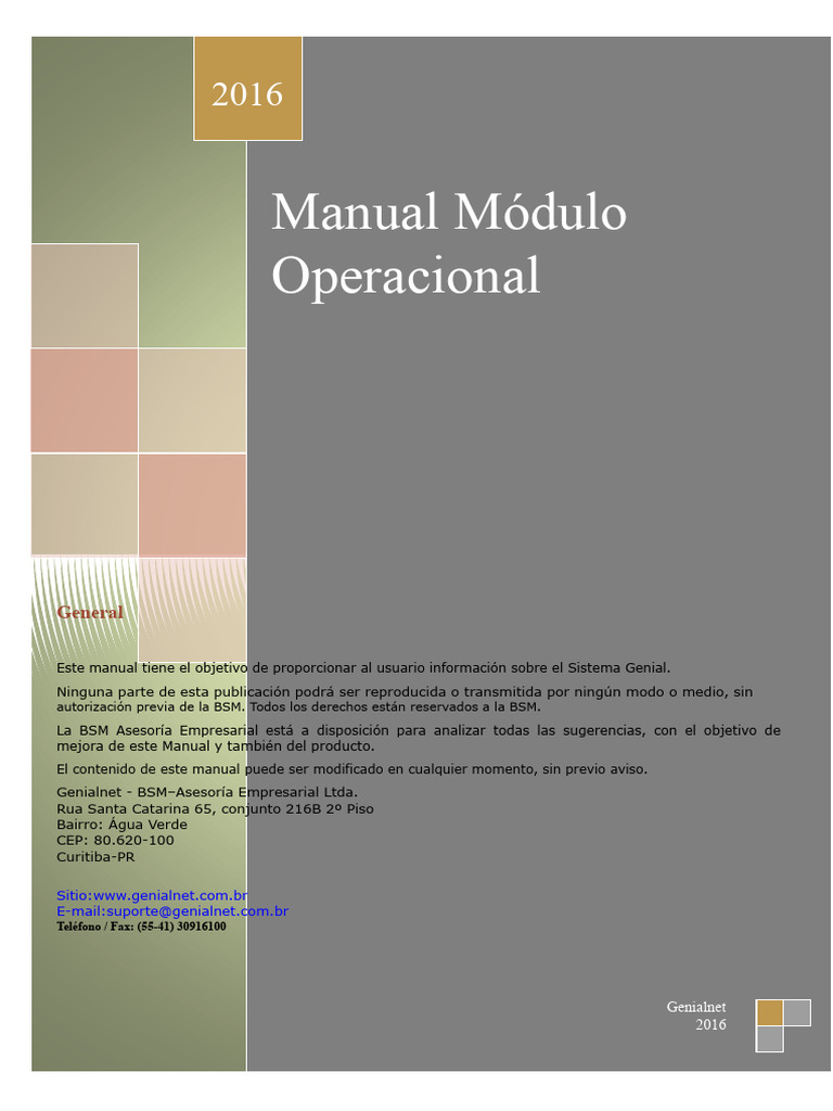 Manual Sistema Genial - Módulo Operacional 2016-1 | PDF | Contraseña ...