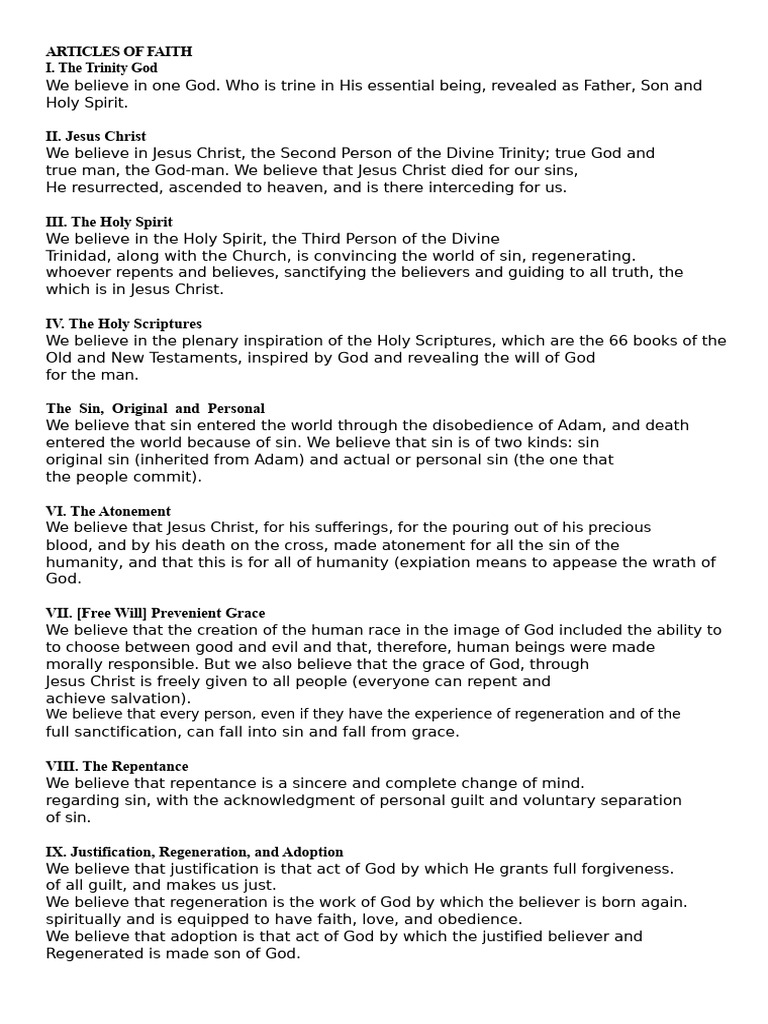 Core Christian Beliefs and Doctrines | PDF | Justification (Theology ...