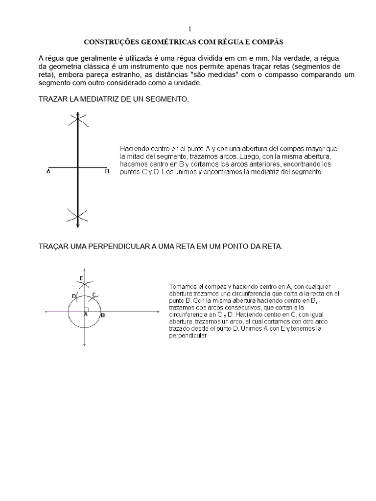 Construções Geométricas com Régua e Compasso | PDF | Triângulo | Círculo