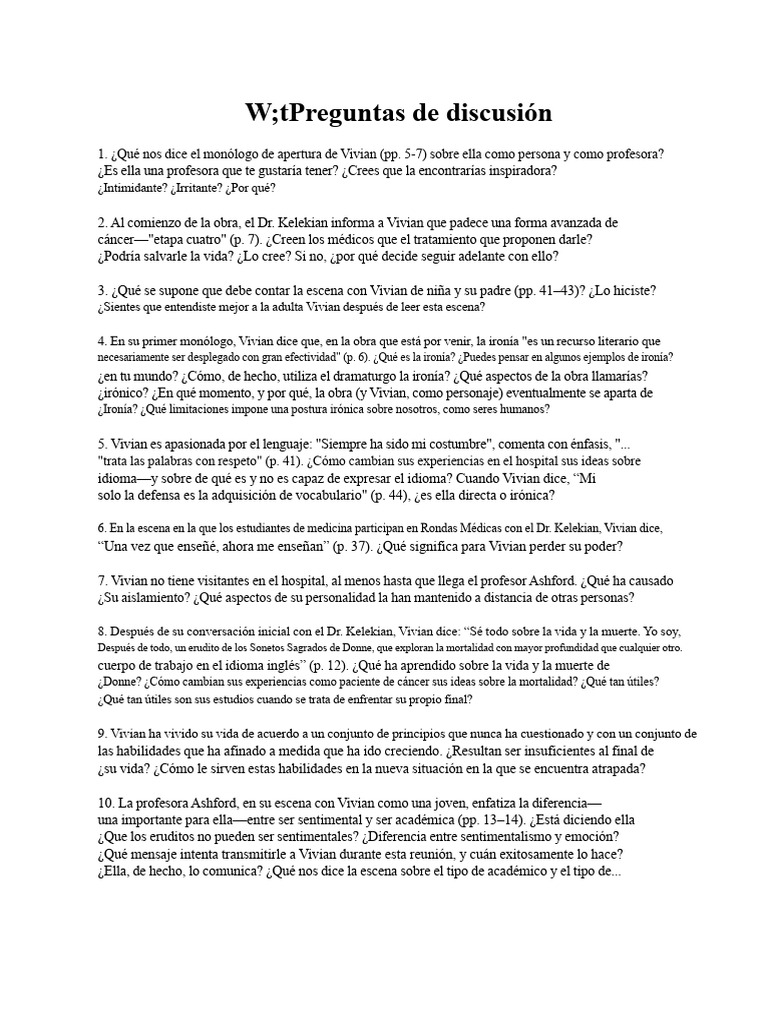 Preguntas de Discusión Sobre Wit | PDF | Ironía