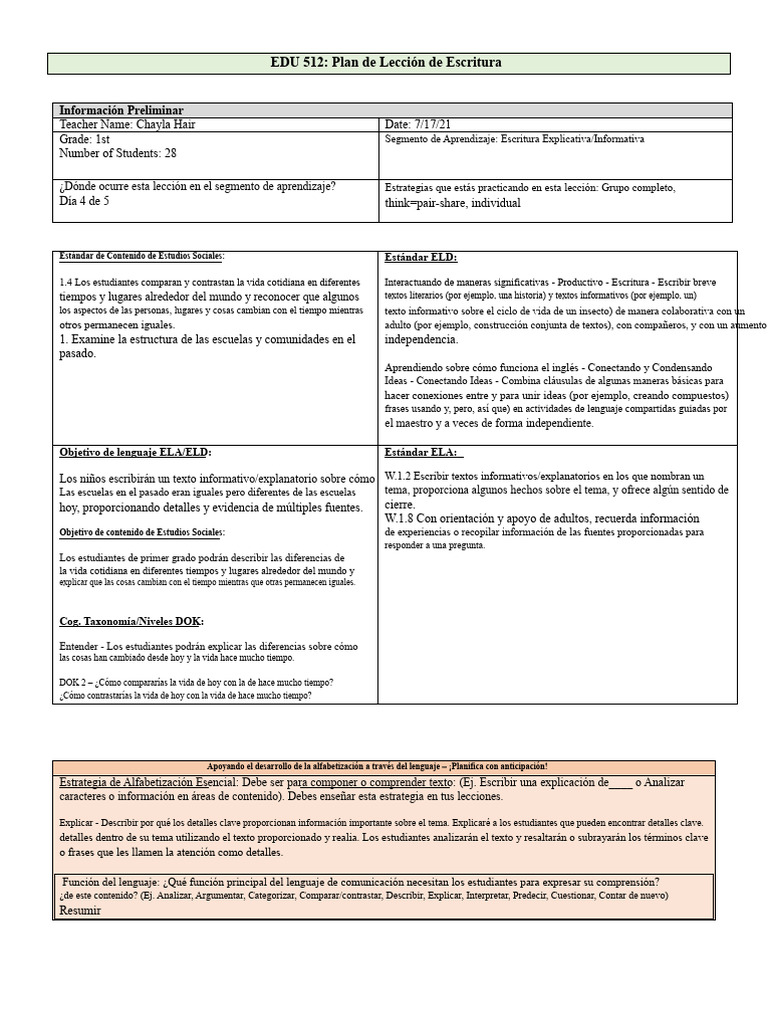 Escritura Informativa: Escuelas Ayer y Hoy | PDF | Aprendizaje | Literatura