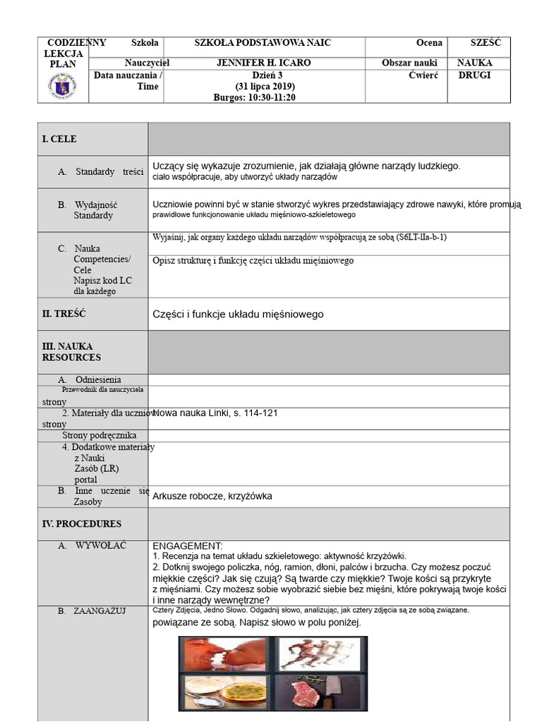 Codzienny Plan Lekcji 31 Lipca | PDF