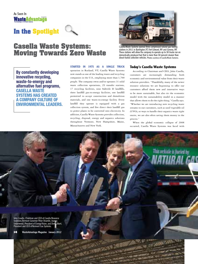 Casella Waste Systems: Moving Towards Zero Waste: Spotlight | PDF ...