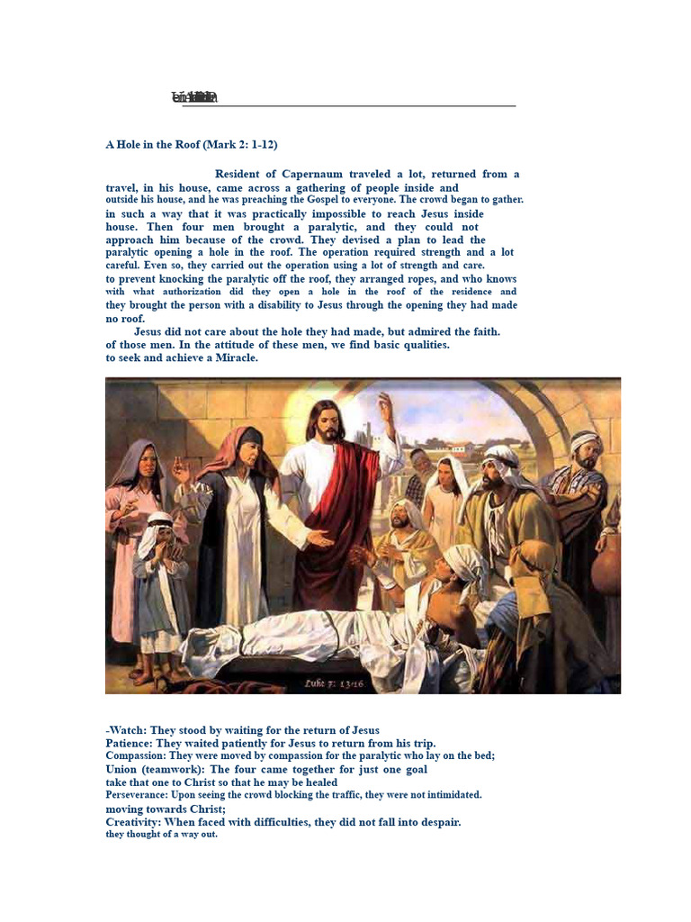 The Cure For The Paralytic | PDF | Jesus | God In Christianity