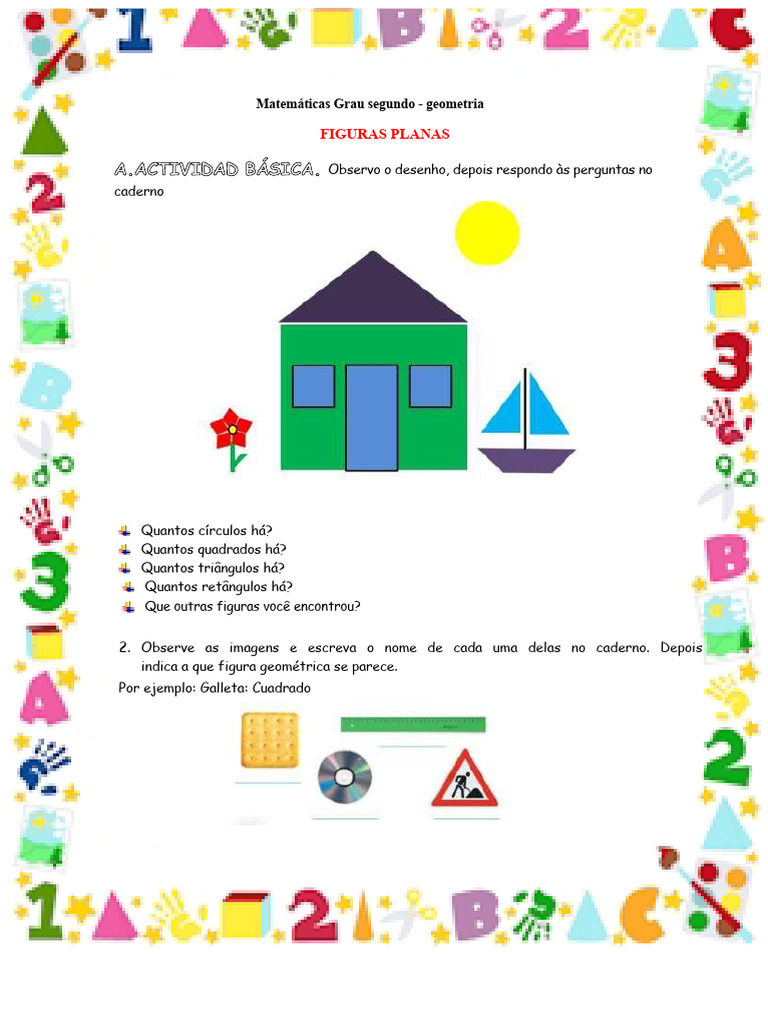 Figuras Planas para Crianças: Atividades | PDF