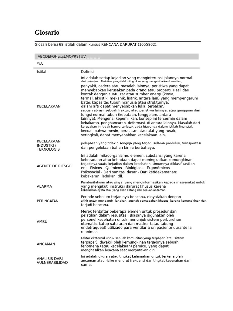 Glosari Istilah Kecelakaan dan Risiko | PDF