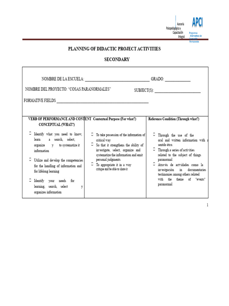 Didactic Project Paranormal Things | PDF | Science | Information