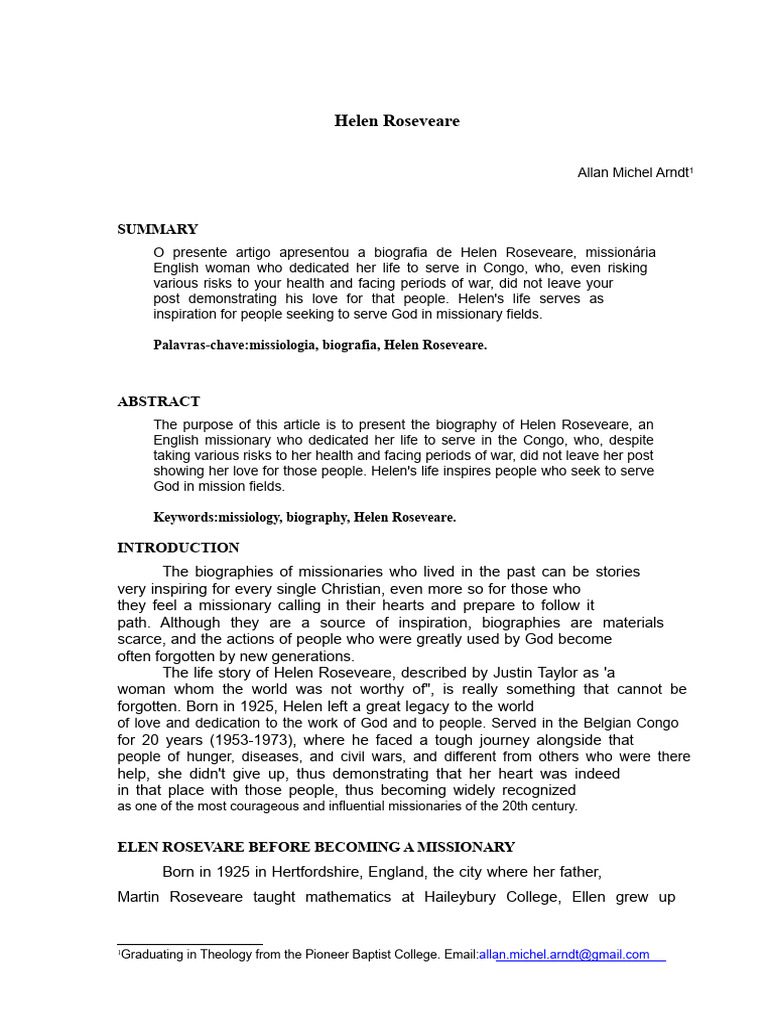 Biography Elen | PDF | Evangelism | Christian Mission