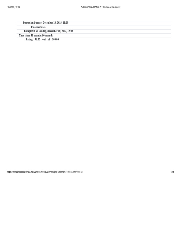 EVALUATION - MODULE 1_ Review of the attempt | PDF | Life Cycle ...