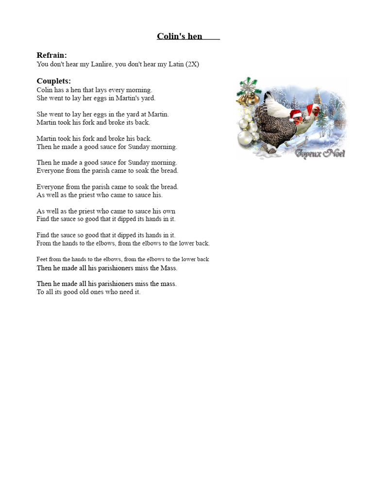 Colin's Hen | PDF