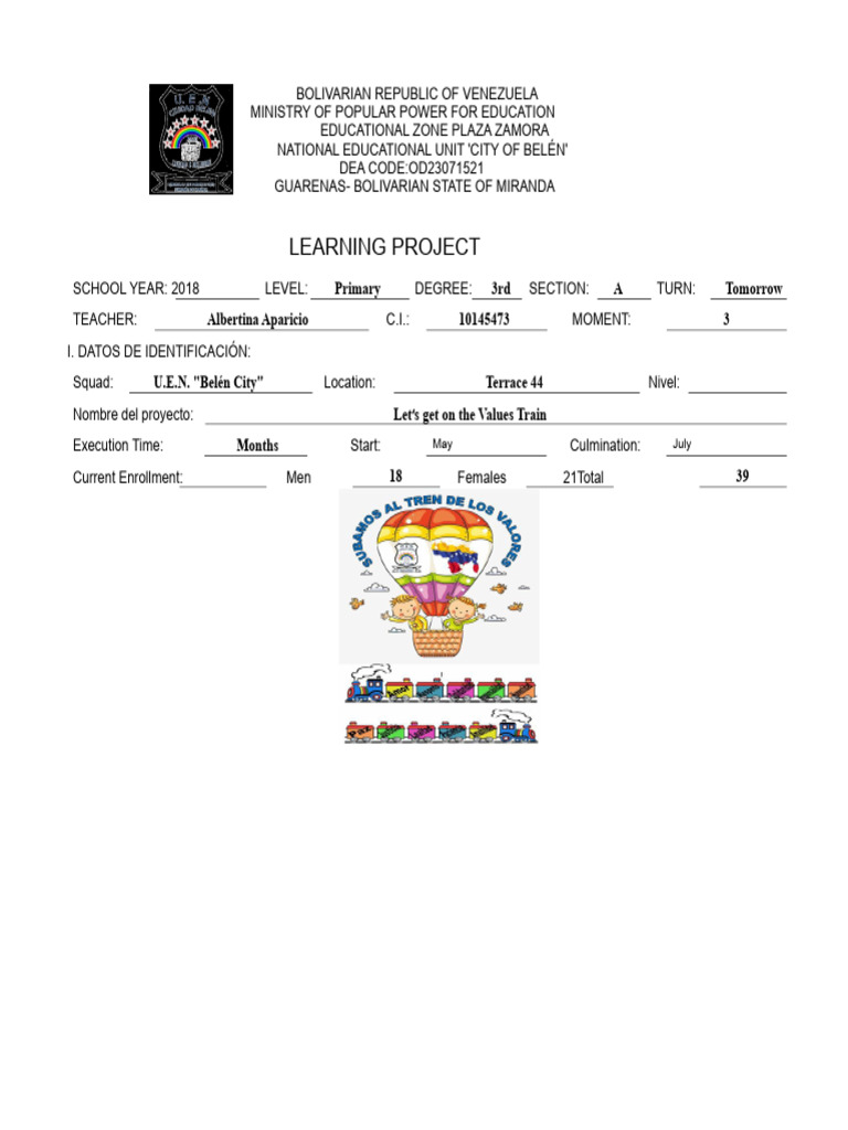 Values Education Project for 3rd Grade | PDF | Learning | Knowledge