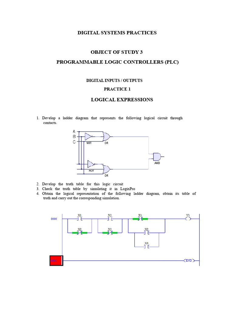 PLC Practices | PDF | Programmable Logic Controller | Logic Gate