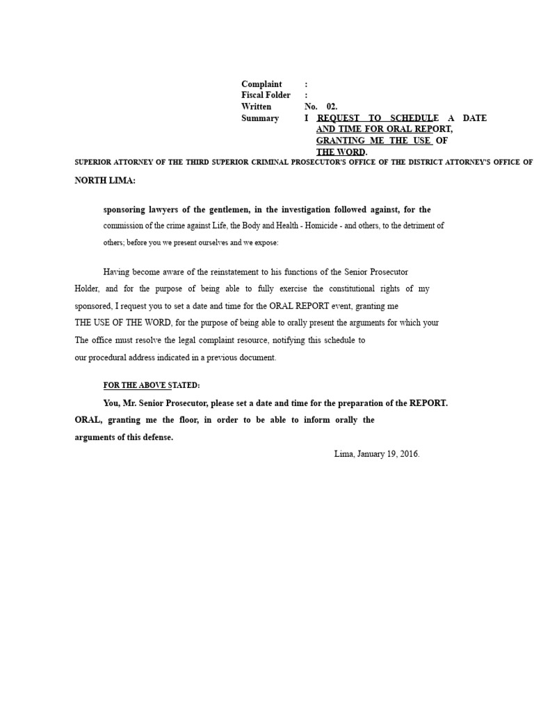 Requests Oral Report and Use of The Word | PDF