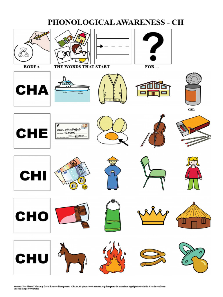 05 - Phonological - Consciousness - CHA CHE CHI CHO CHU | PDF