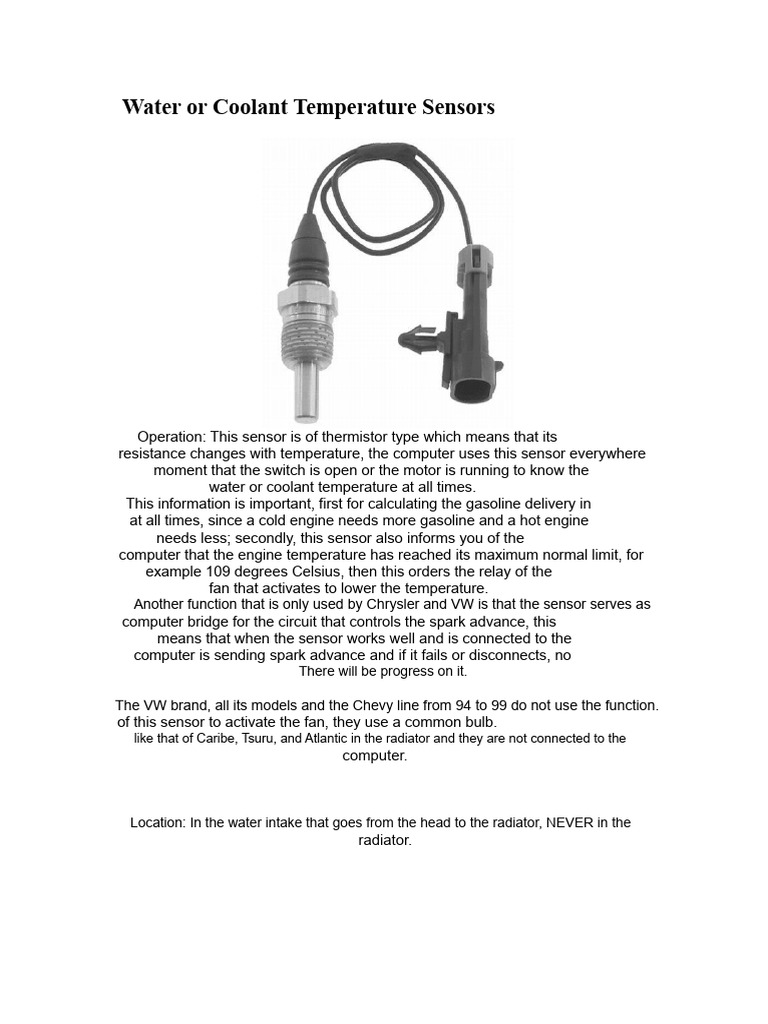 The Types of Automotive Sensors | PDF | Throttle | Electricity