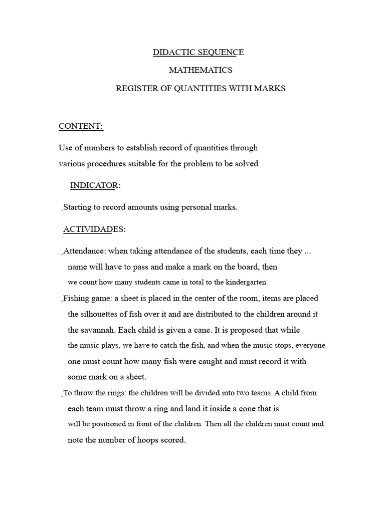 Didactic Sequence Record With Marks | PDF