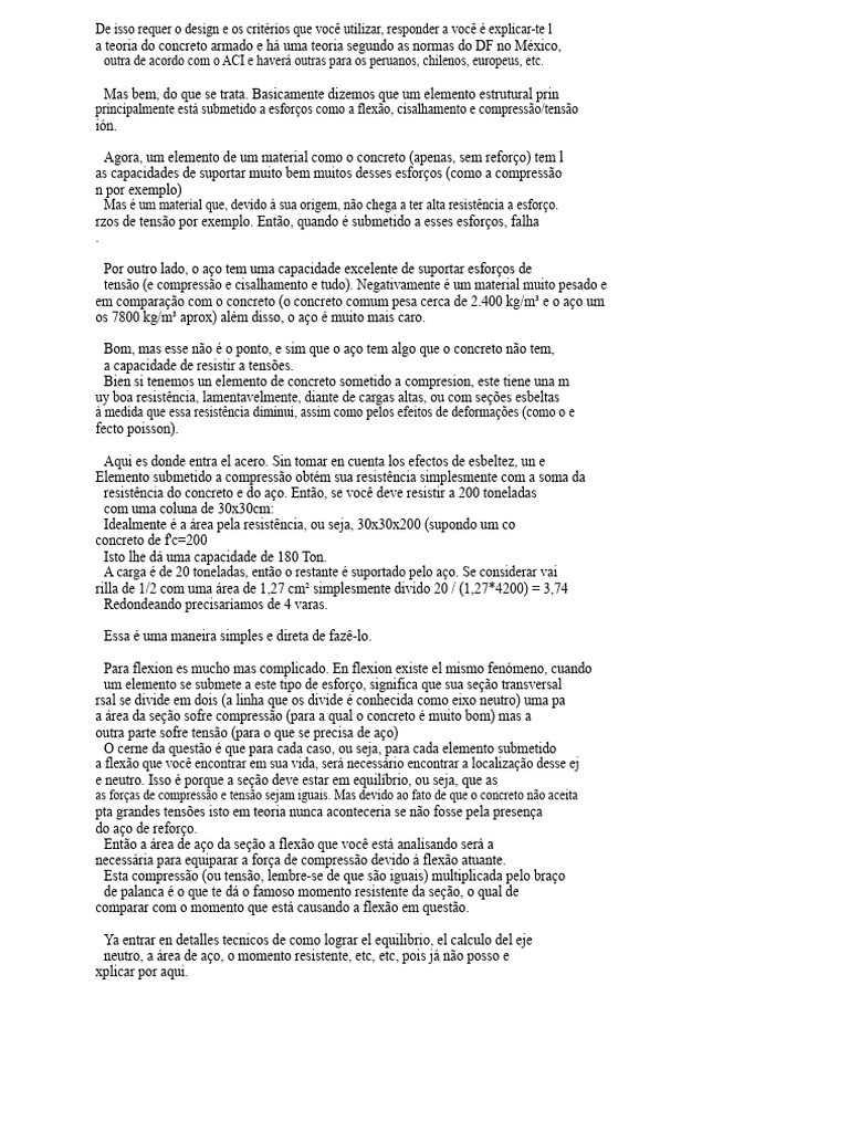 Cálculo Da Área Nominal Do Aço | PDF | Estresse (Mecânica) | Flexão ...