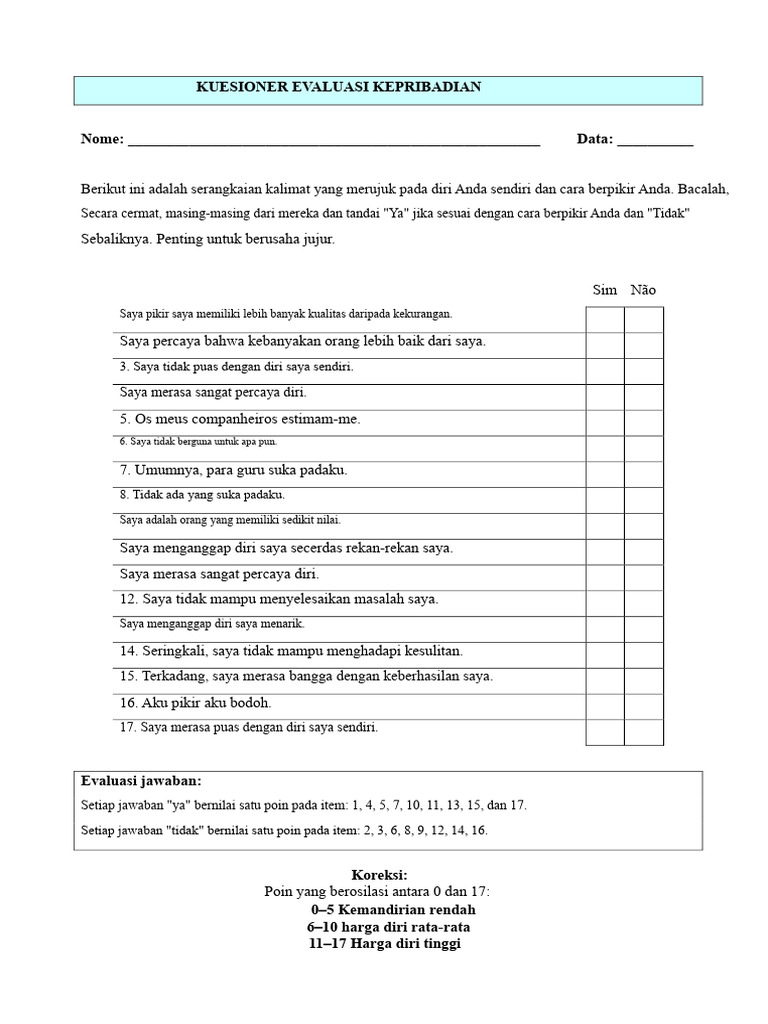 1243418335_1205361304_kuesioner_penilaian_diri_sendiri | PDF