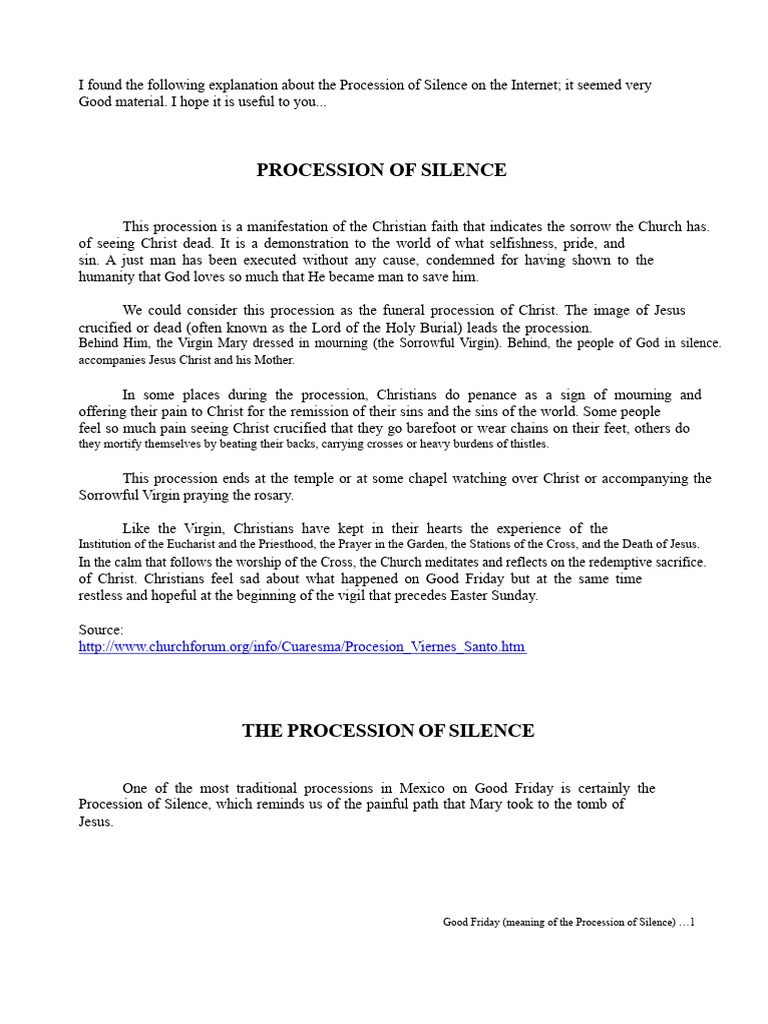 Good Friday (Explanation and Meaning of The Procession of Silence ...
