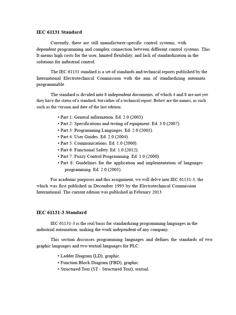 IEC 61131 standard | PDF | Data Type | Computer Program