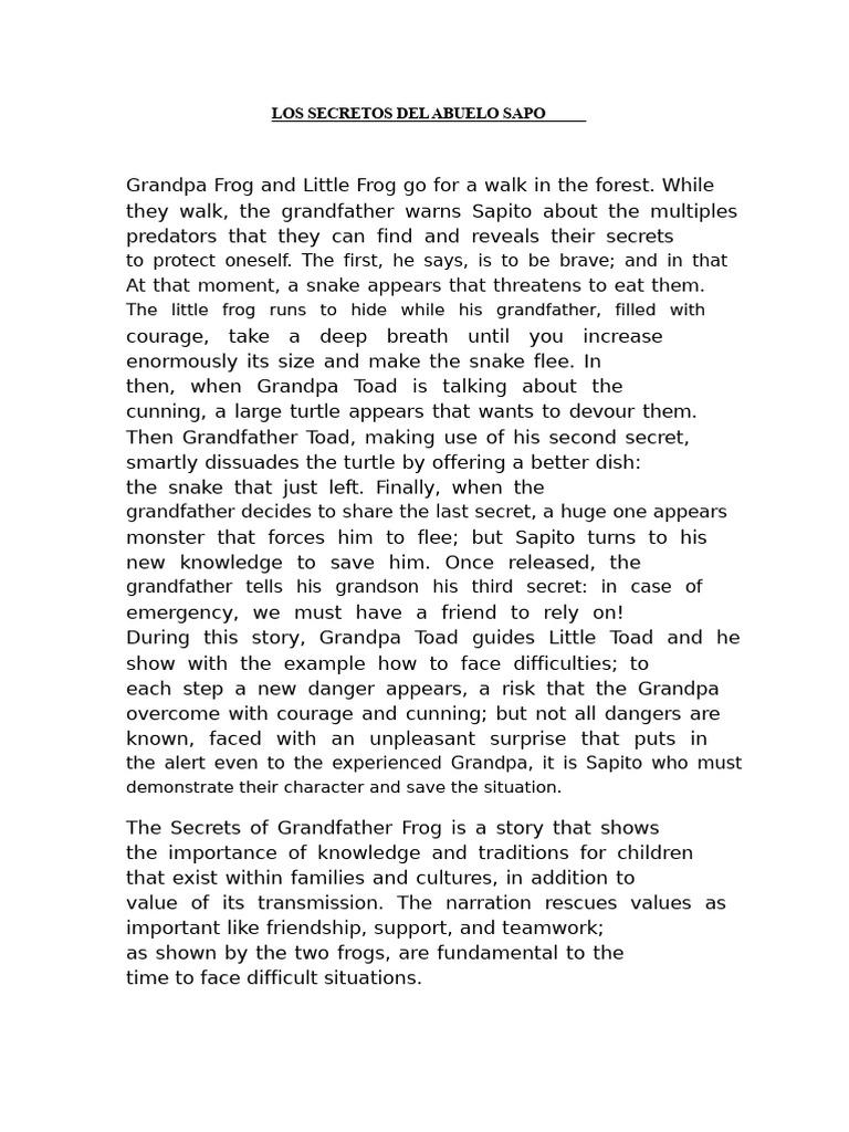 Secrets of Grandpa Frog's Wisdom | PDF