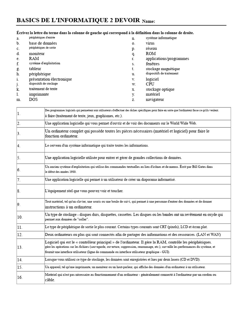 Devoir 1 Introduction À L'informatique | PDF | Informatique | Programmation