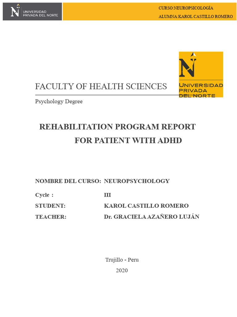 ADHD Rehabilitation Program Report | PDF | Attention Deficit ...
