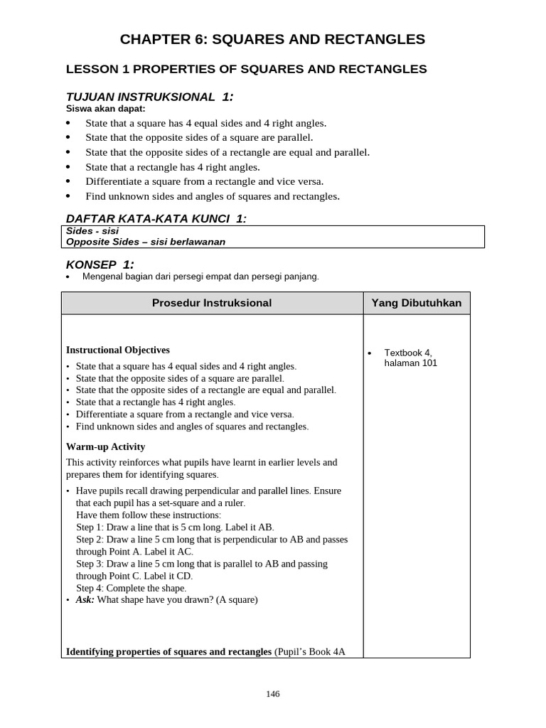 Chapter 6 - Squares and Rectangles | PDF | Rectangle | Classical Geometry