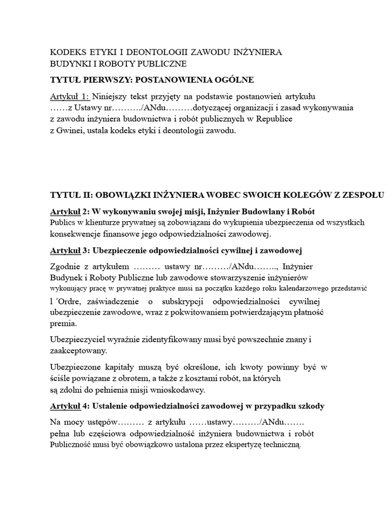 Kodeks Etyki Inżynierów | PDF
