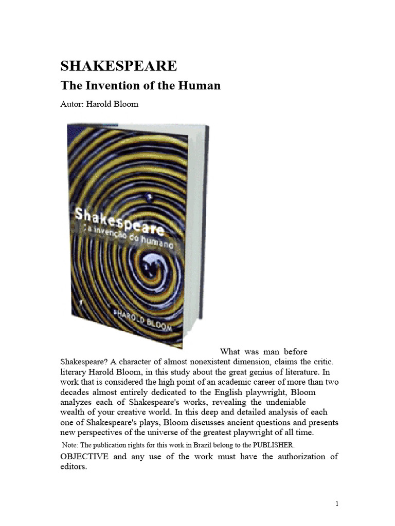 The Invention of Man - Harold Bloom | PDF | William Shakespeare | Hamlet