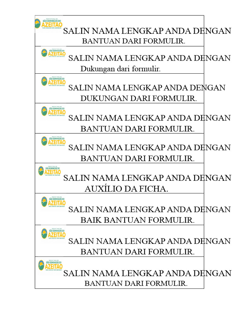 SALIN NAMA LENGKAP ANDA | PDF