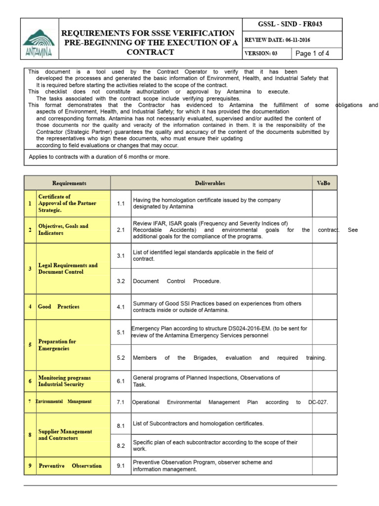 GSSL - SIND - FR043 Requirements For The Verification of SSSE Before ...