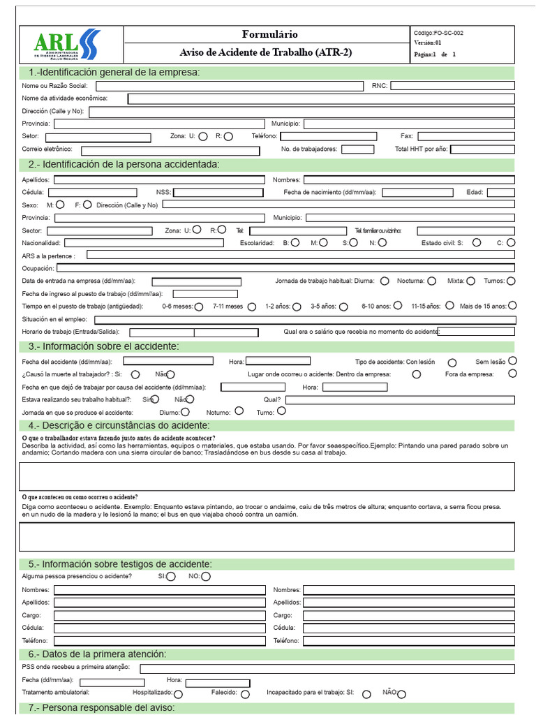 Formulário ATR 2 FO SC 002 Final | PDF