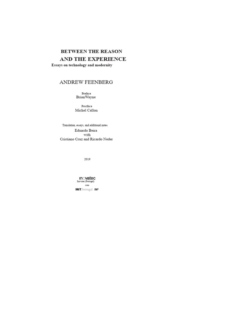 Andrew Feenberg Critical Theory of Technology | PDF | Rationality ...