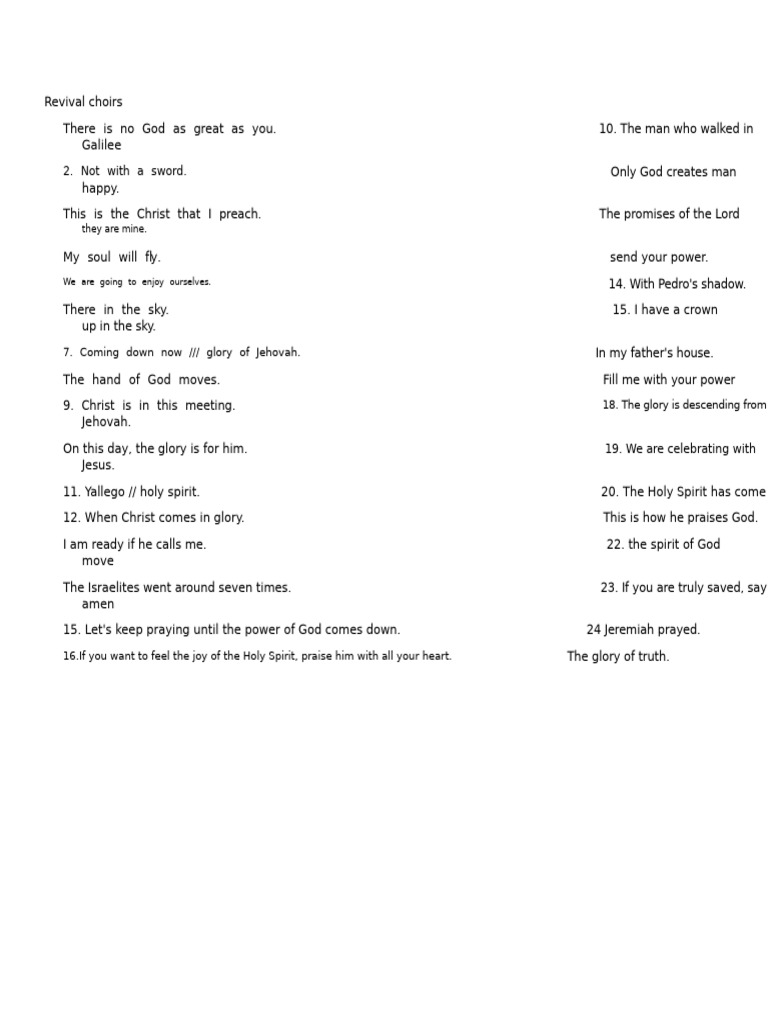 Revival Choirs | PDF | God In Christianity | Glory (Religion)