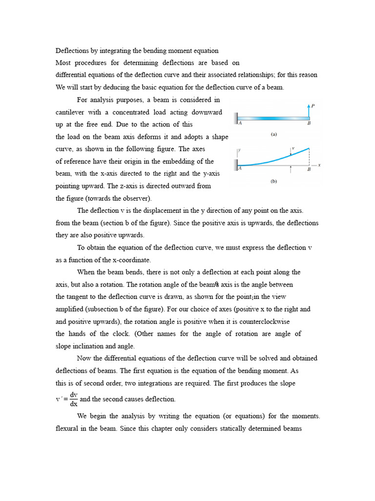 Deflections by Integration of The Bending Moment Equation Part Two ...