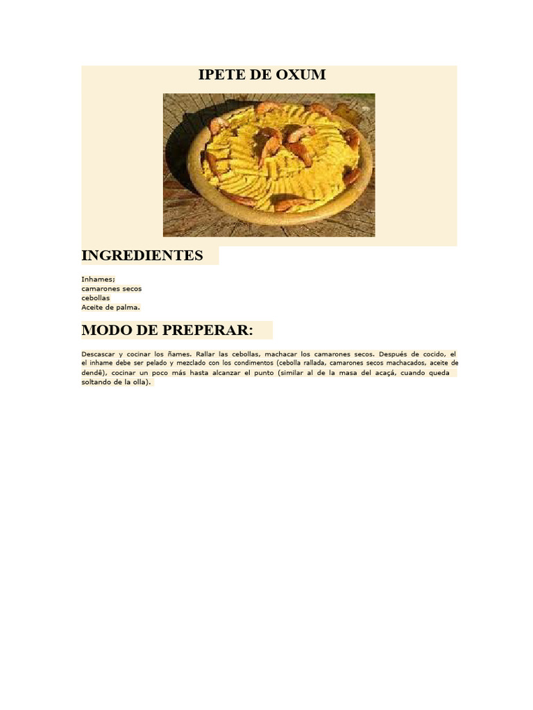Oipete de Oxum | PDF