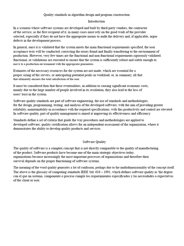 Quality standards in algorithm design and program construction | PDF ...