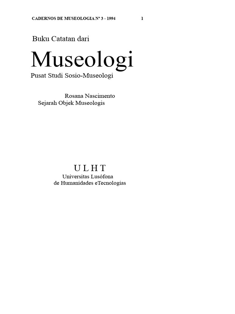 Buku catatan museologi no 03 | PDF