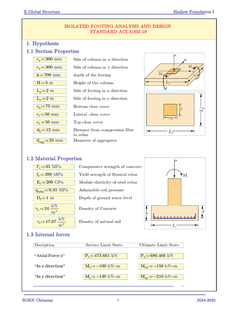 1. Isolated Footing Analysis and Design | PDF | Mechanical Engineering | Civil Engineering