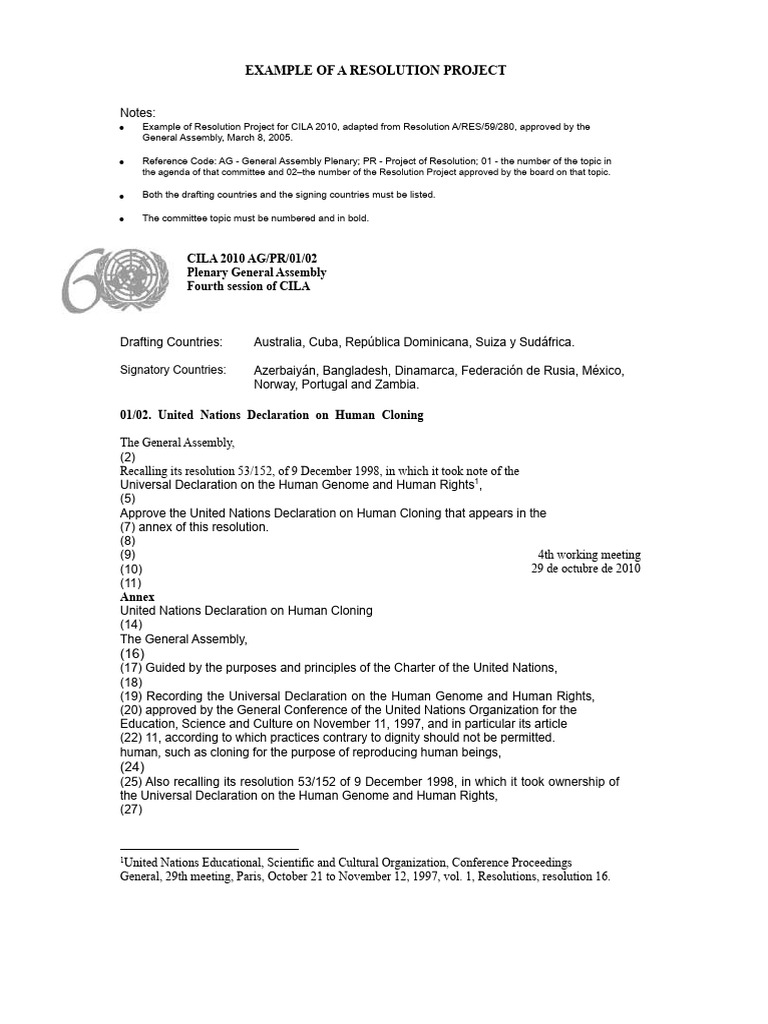 UN Resolution on Human Cloning 2010 | PDF | Dignity | Human Rights