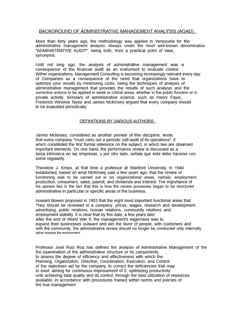 Analysis of Administrative Management | PDF | Internal Control | Evaluation
