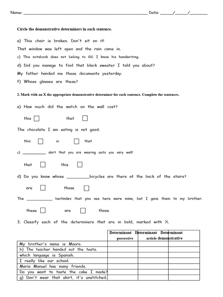 Card No. 2 Demonstrative Determiners | PDF