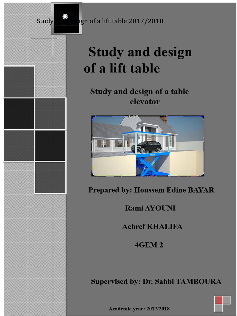 Lift Table Design and Study Guide | PDF | Elevator | Pump