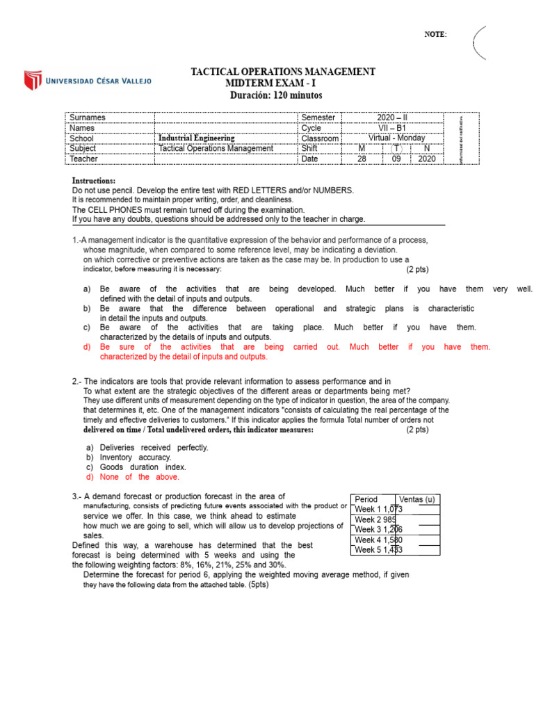 DTO Partial Exam | PDF | Forecasting